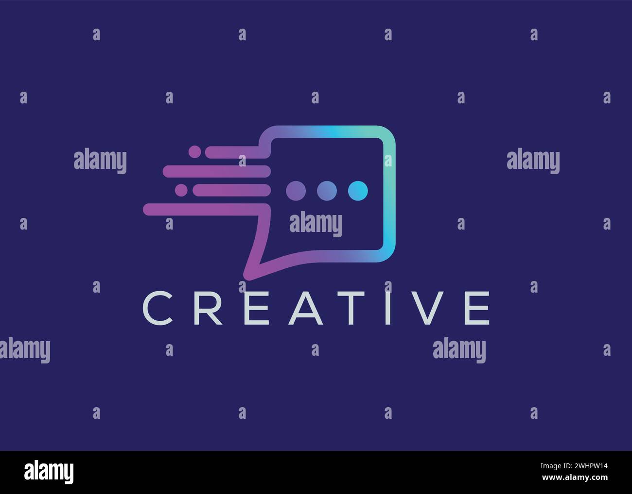 Minimalist Fast chat logo design vector template. Creative modern quick ...