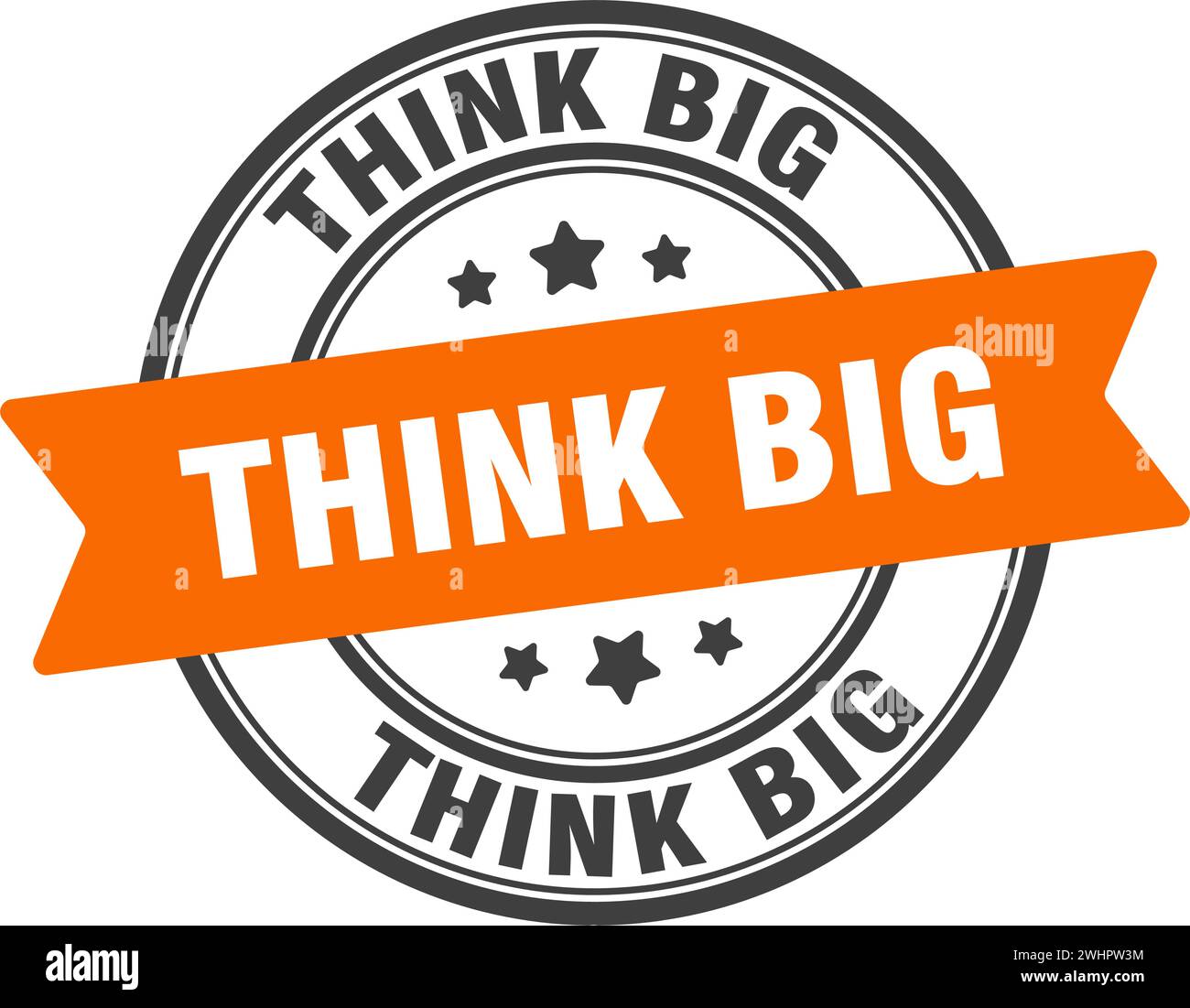 think big stamp. think big round sign. label on transparent background ...