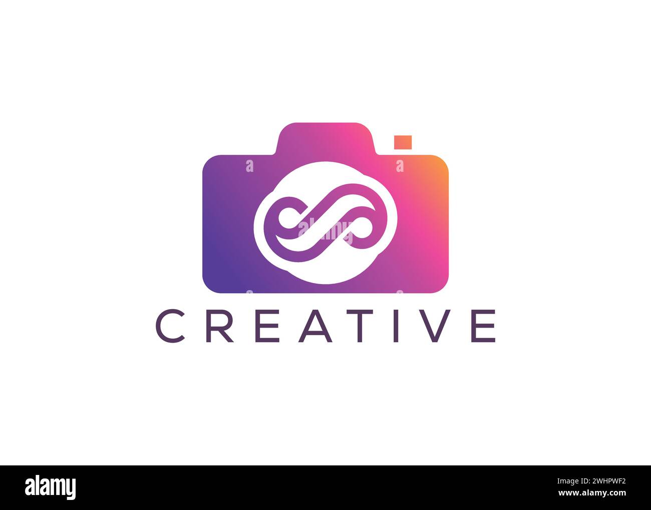 Minimalist infinity camera logo design vector template. Creative modern ...
