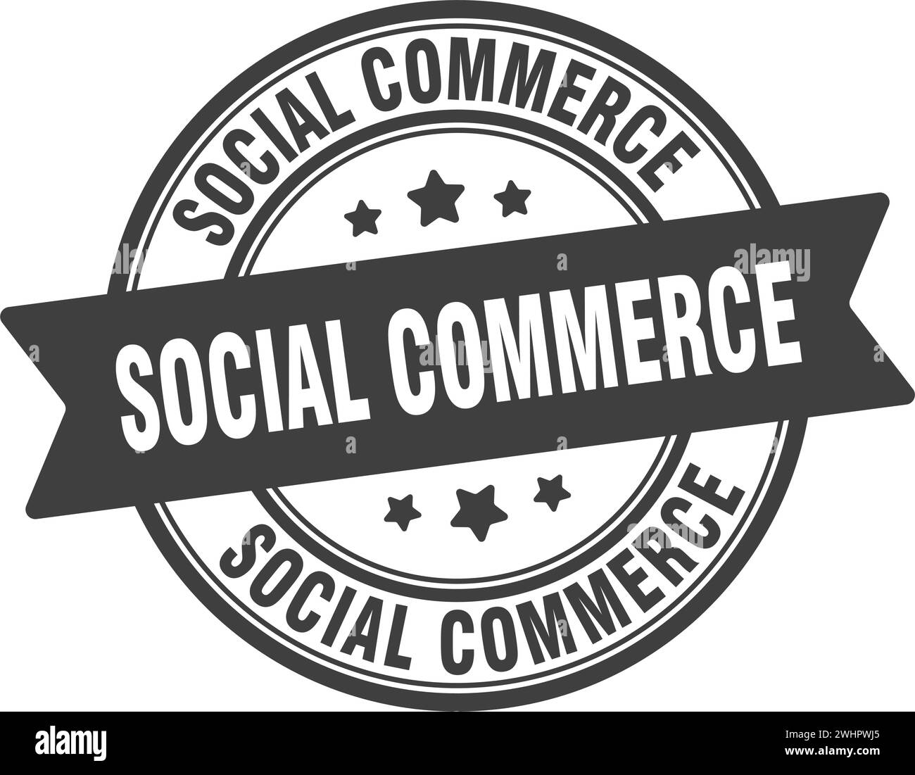 social commerce stamp. social commerce round sign. label on transparent ...