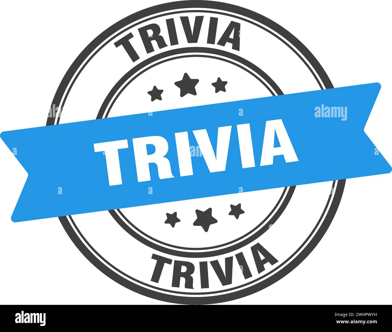 trivia stamp. trivia round sign. label on transparent background Stock ...
