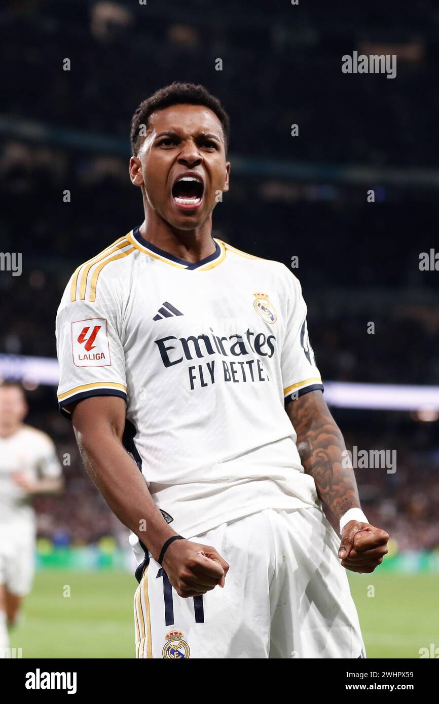 Rodrygo Goes of Real Madrid celebrates a goal 4-0 during the Spanish ...