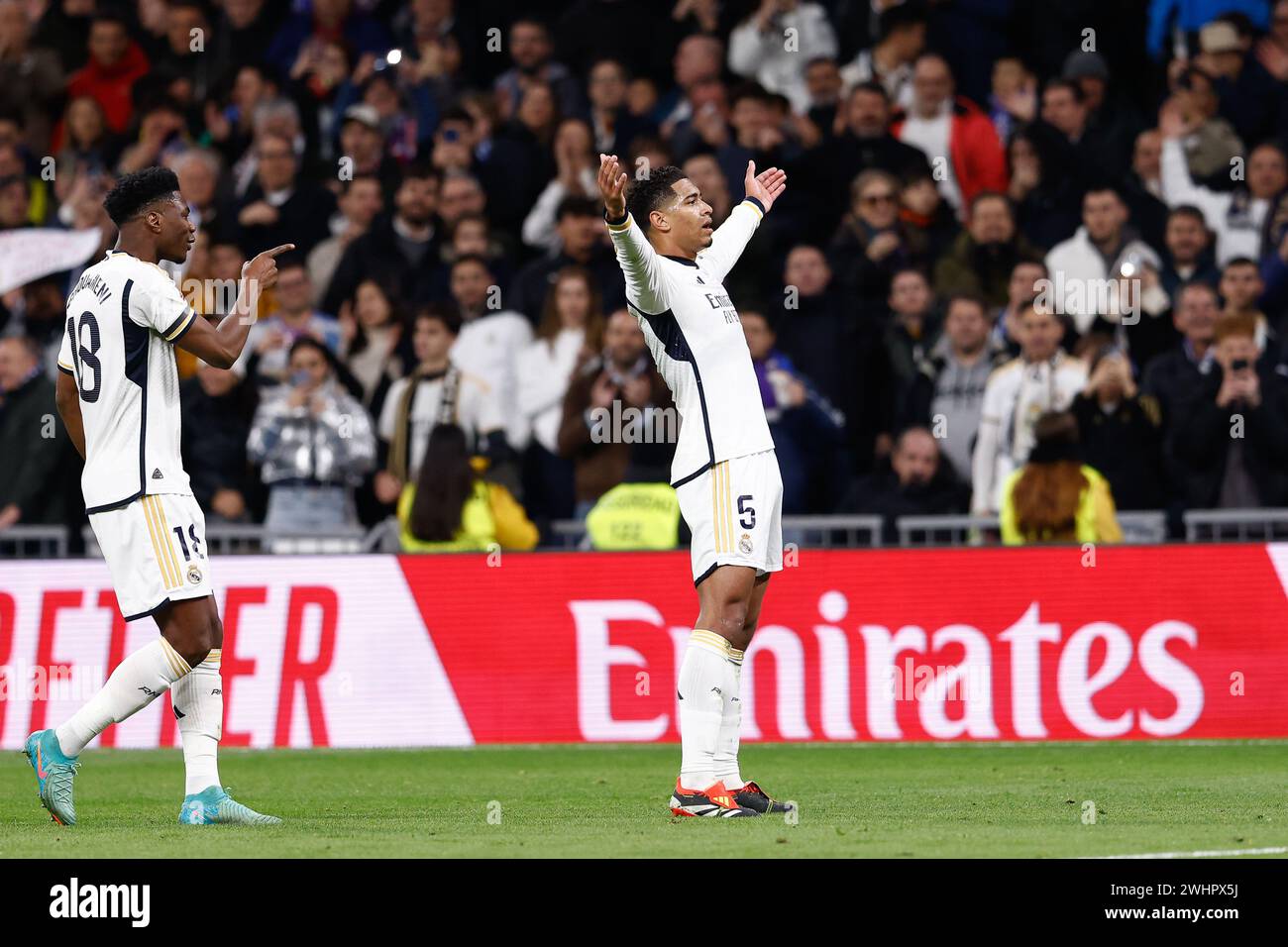 Jude Bellingham of Real Madrid celebrates a goal during the Spanish ...