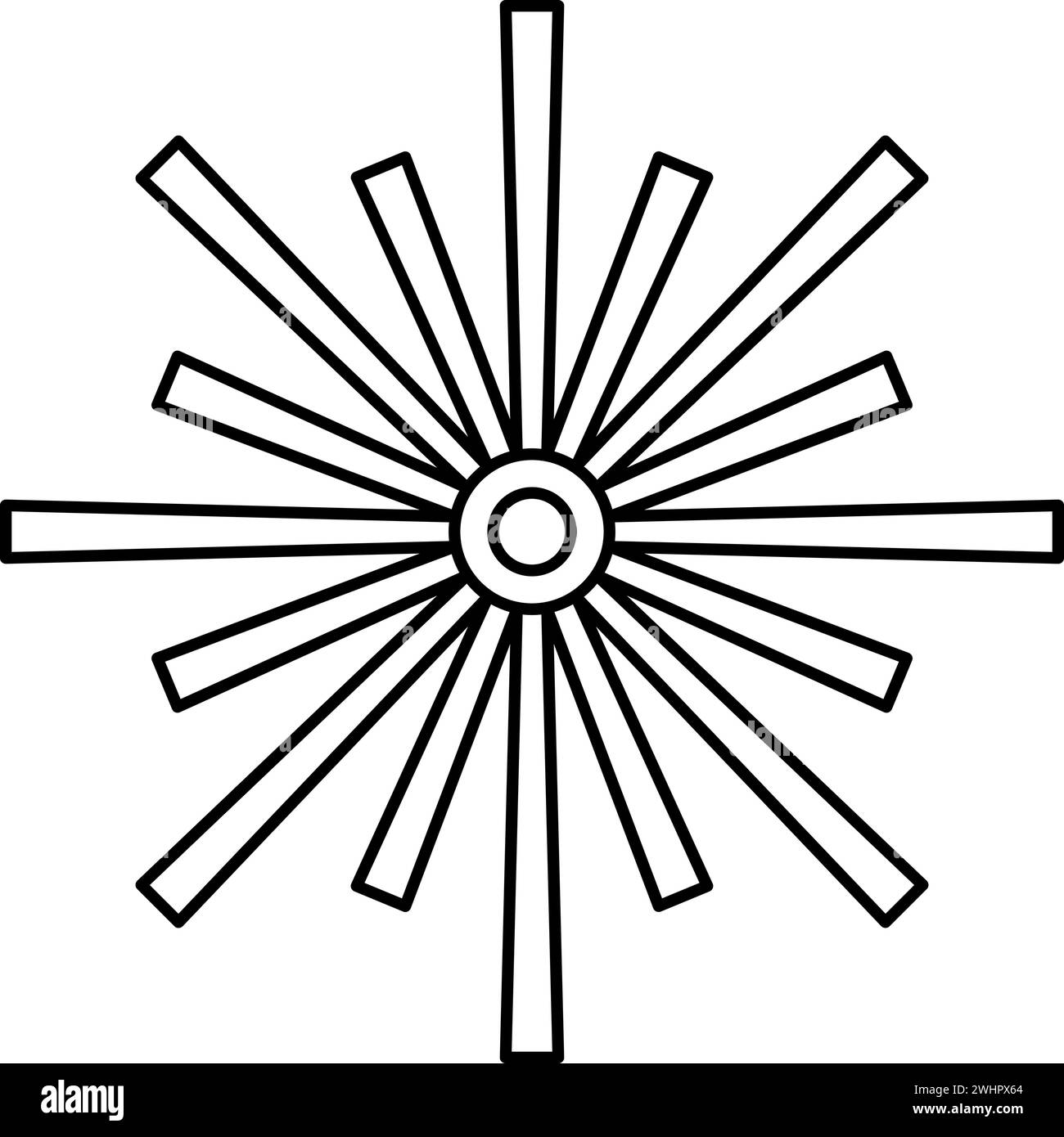 Laser optic beam flash sparks linear contour outline line icon black ...