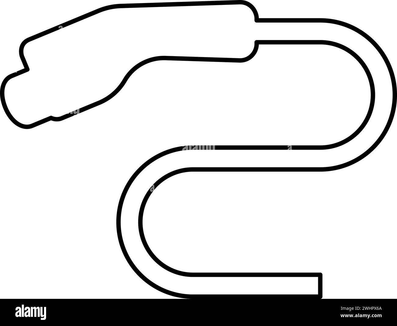 Electric car charger charging plug Ev contour outline line icon black ...