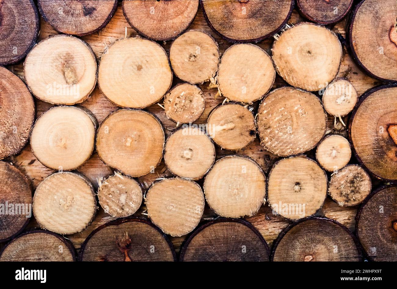 Wood log brown overlay pattern background Stock Photo - Alamy