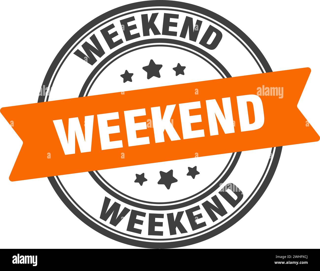 weekend stamp. weekend round sign. label on transparent background ...