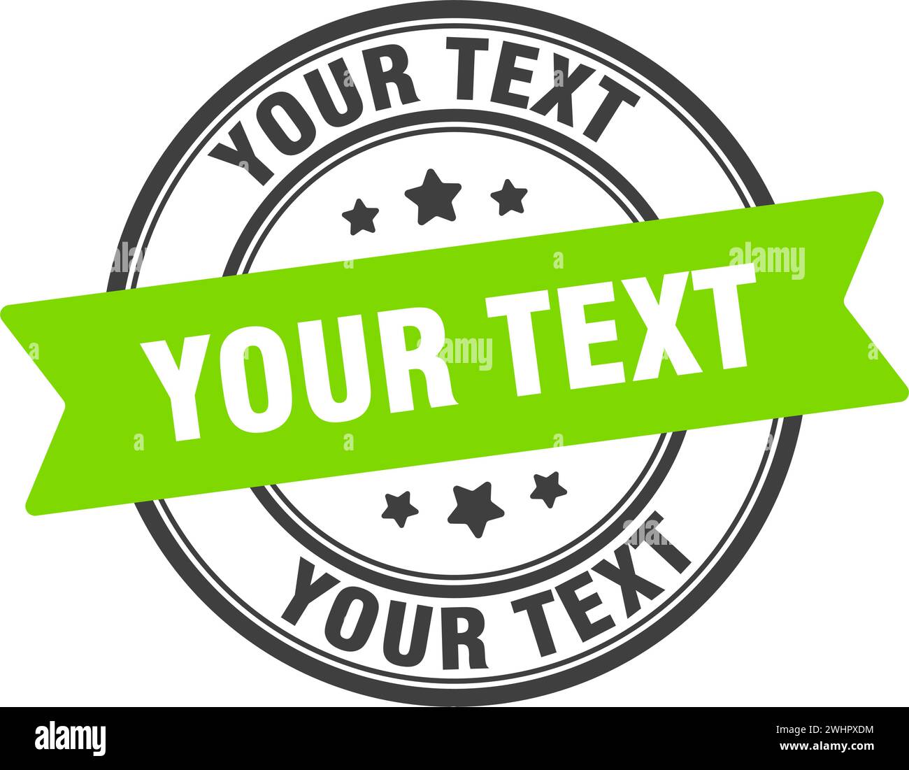 your text stamp. your text round sign. label on transparent background ...