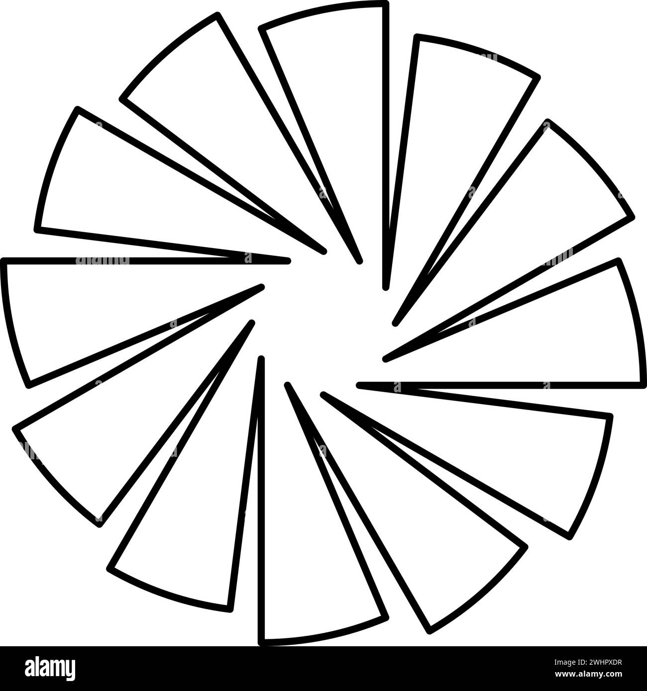 Spiral staircase circular stairs contour outline line icon black color ...