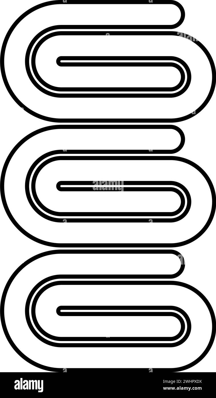 Set towels stack of folded bath napkins contour outline line icon black ...