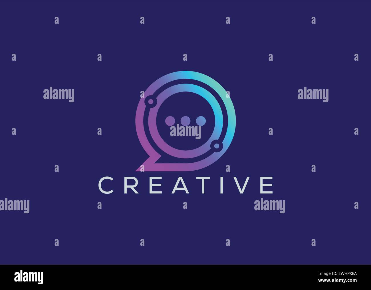 Minimalist Technology Modern Chat Logo Design Vector Template Creative Modern Chat Logo Stock 
