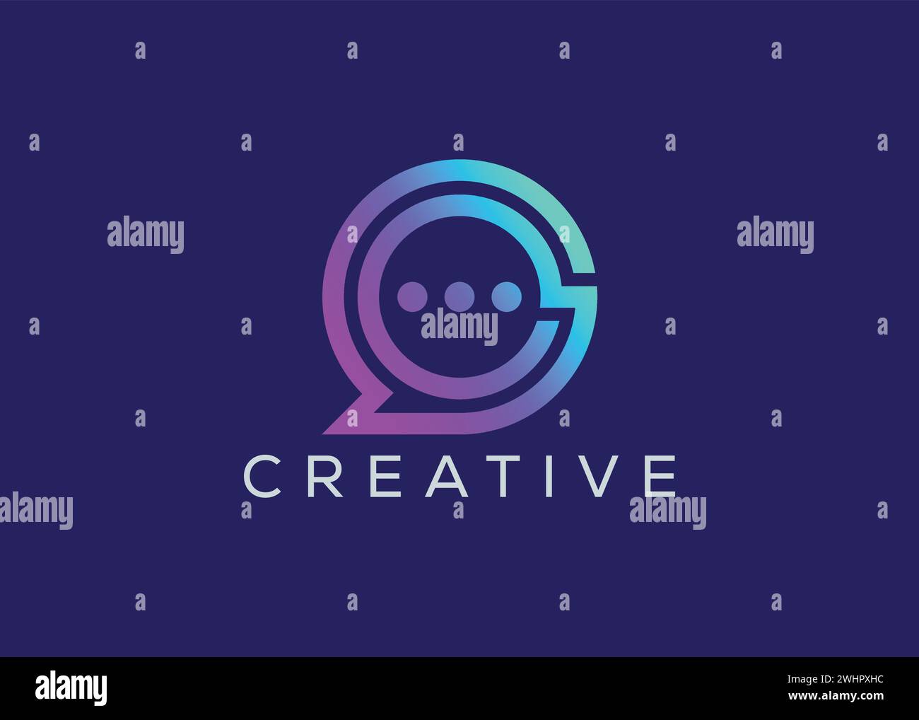 Minimalist Technology modern chat logo design vector template. Creative ...