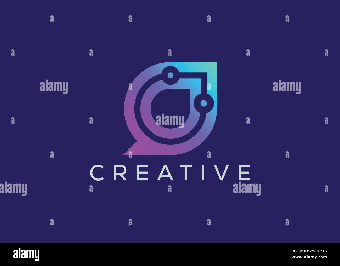 Minimalist Technology modern chat logo design vector template. Creative ...