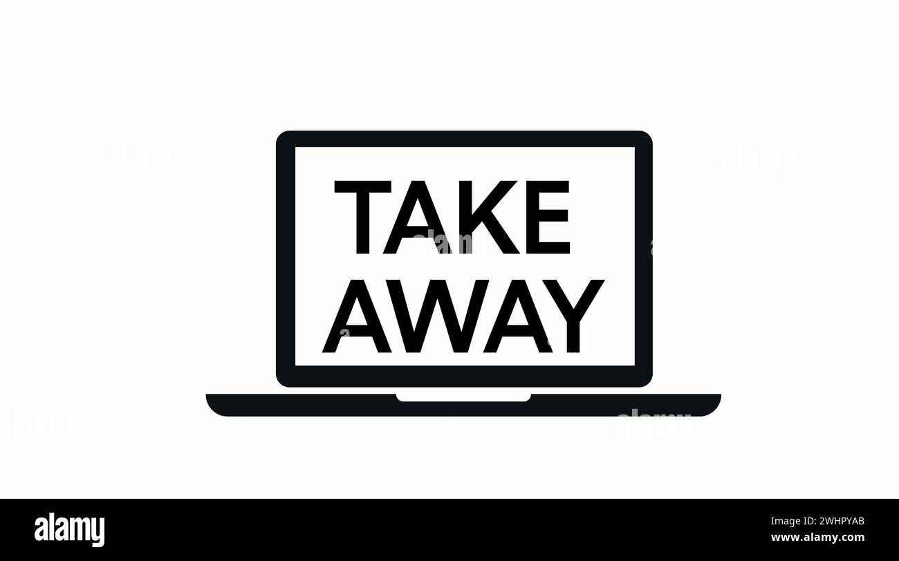 Laptop Take Away Icon. Vector isolated editable flat illustration of a ...