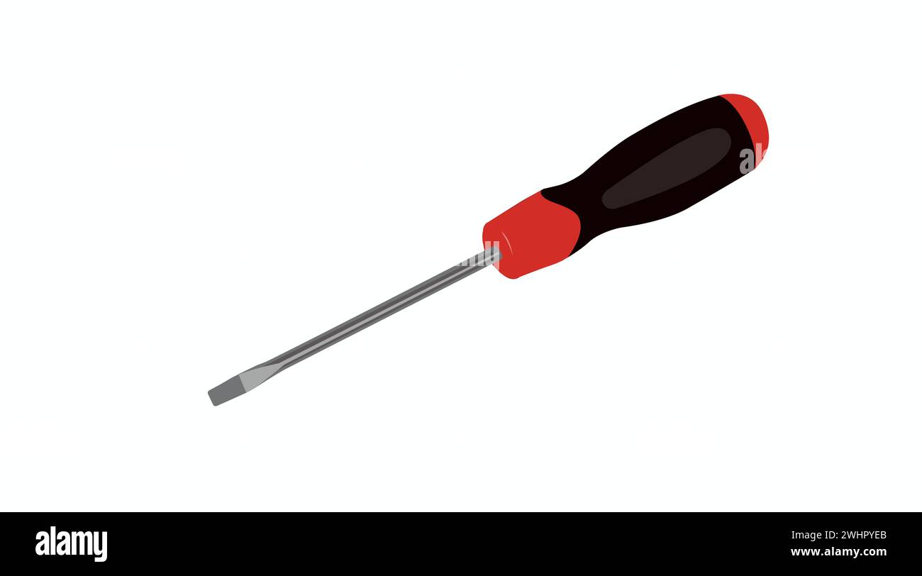 Vector Isolated Illustration of a Screwdriver. Red Screwdriver ...
