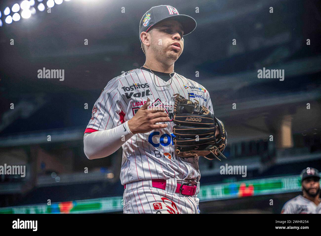 MIAMI, FLORIDA - FEBRUARY 1: Irving Lopez of Naranjeros of Mexico ...
