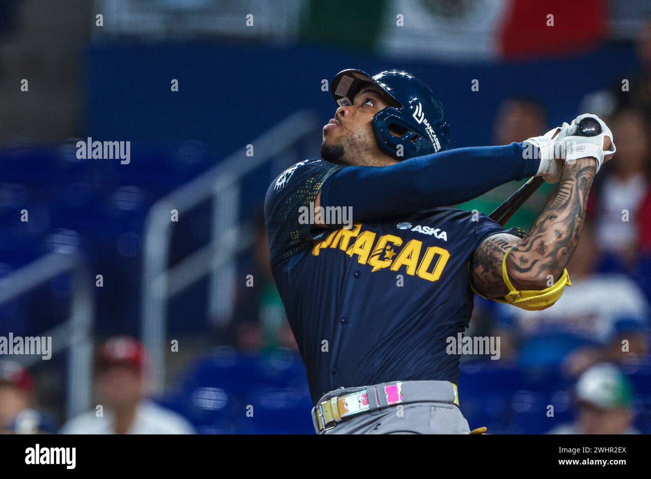 MIAMI, FLORIDA - FEBRUARY 1: Hendrik Clementina of Curazao, during a ...