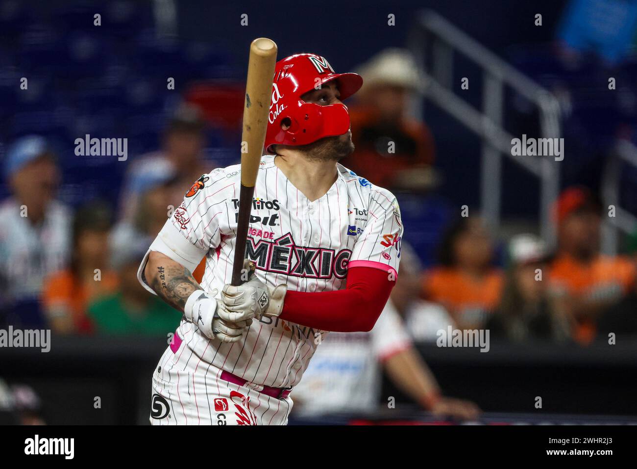 MIAMI, FLORIDA - FEBRUARY 1: Irving Lopez of Naranjeros of Mexico ...