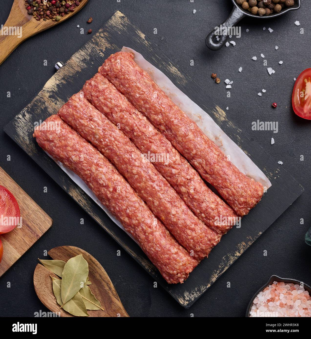 Raw kebab on grill hi-res stock photography and images - Alamy
