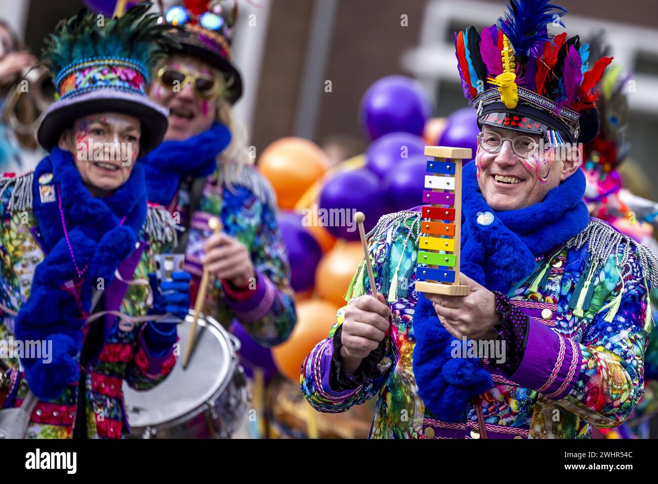 HEERLEN - Carnival revelers during a carnival parade through the center ...