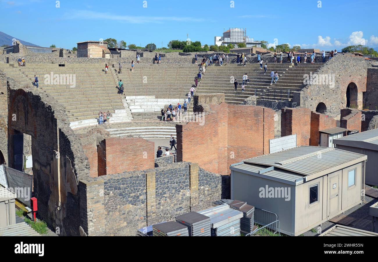 Pompeii, view of theater Stock Photo - Alamy
