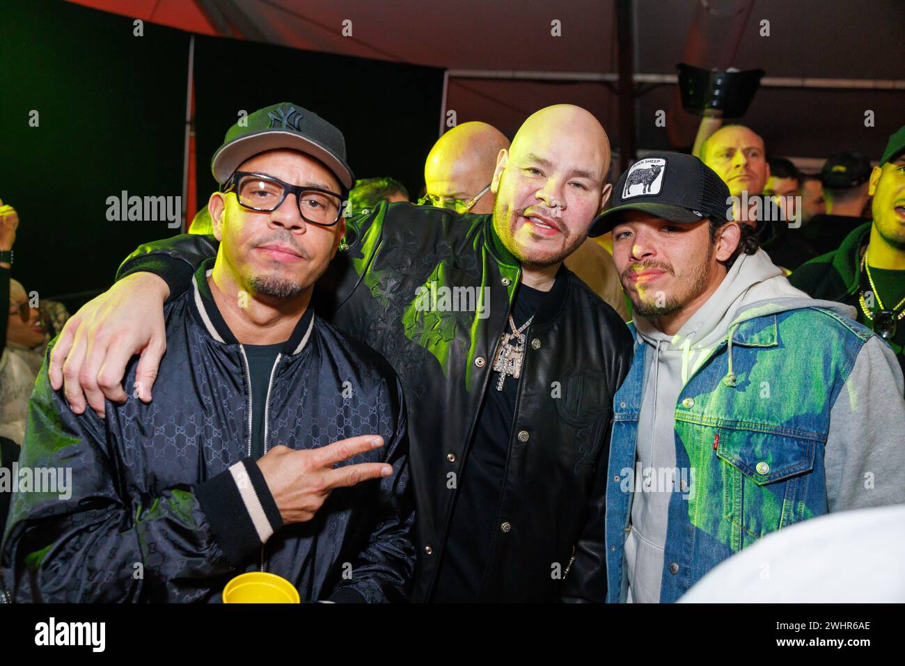 Las Vegas, NV, USA. 10th Feb, 2024. Fat Joe (middle) pictured at the ...