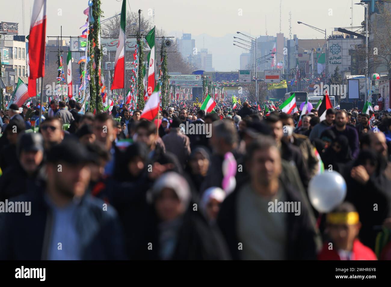 Tehran, Iran. 11th Feb, 2024. Iranian people gather to mark the 45th ...