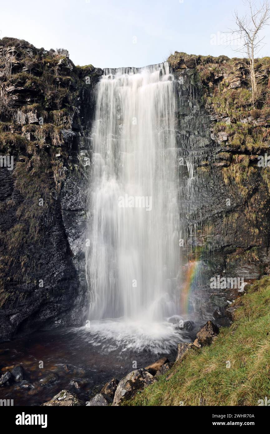 Force Gill Waterfall on the lower slopes of Whernside, Yorkshire Dales ...