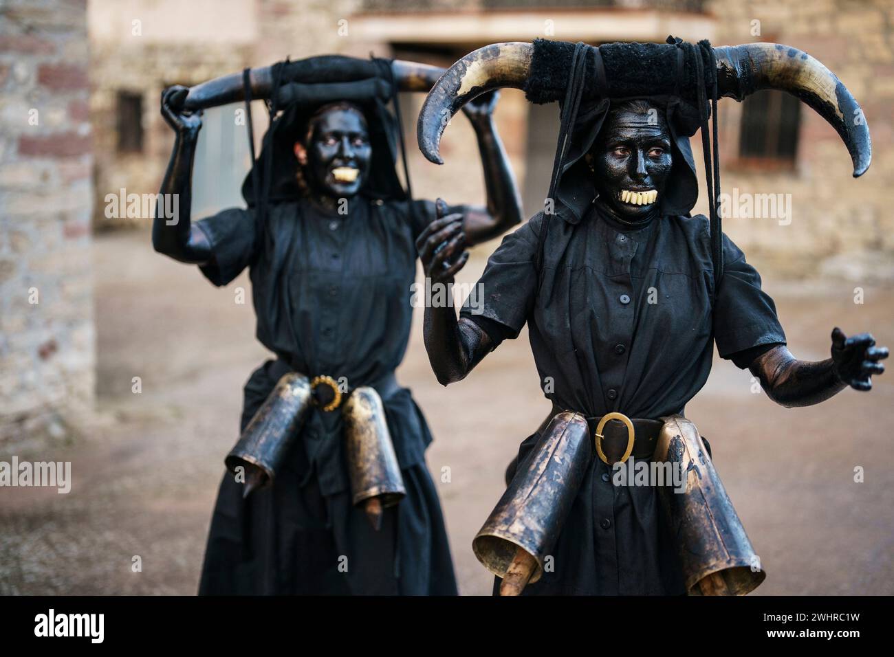 Luzon, Spain. 10th Feb, 2024. Women dressed to represent the devil don ...