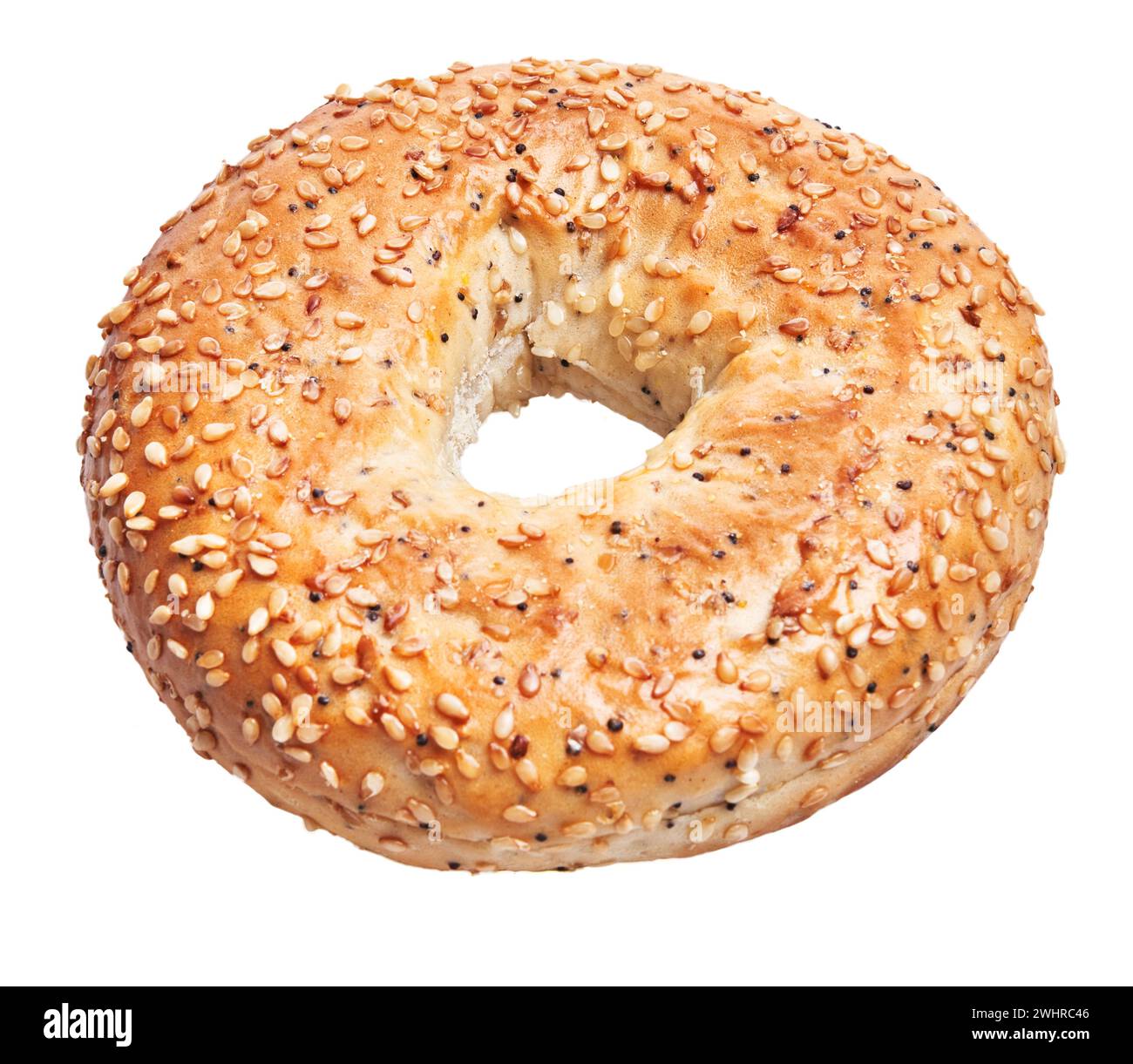 Isolated multigrain bagel on white background, showcasing nutritious ...
