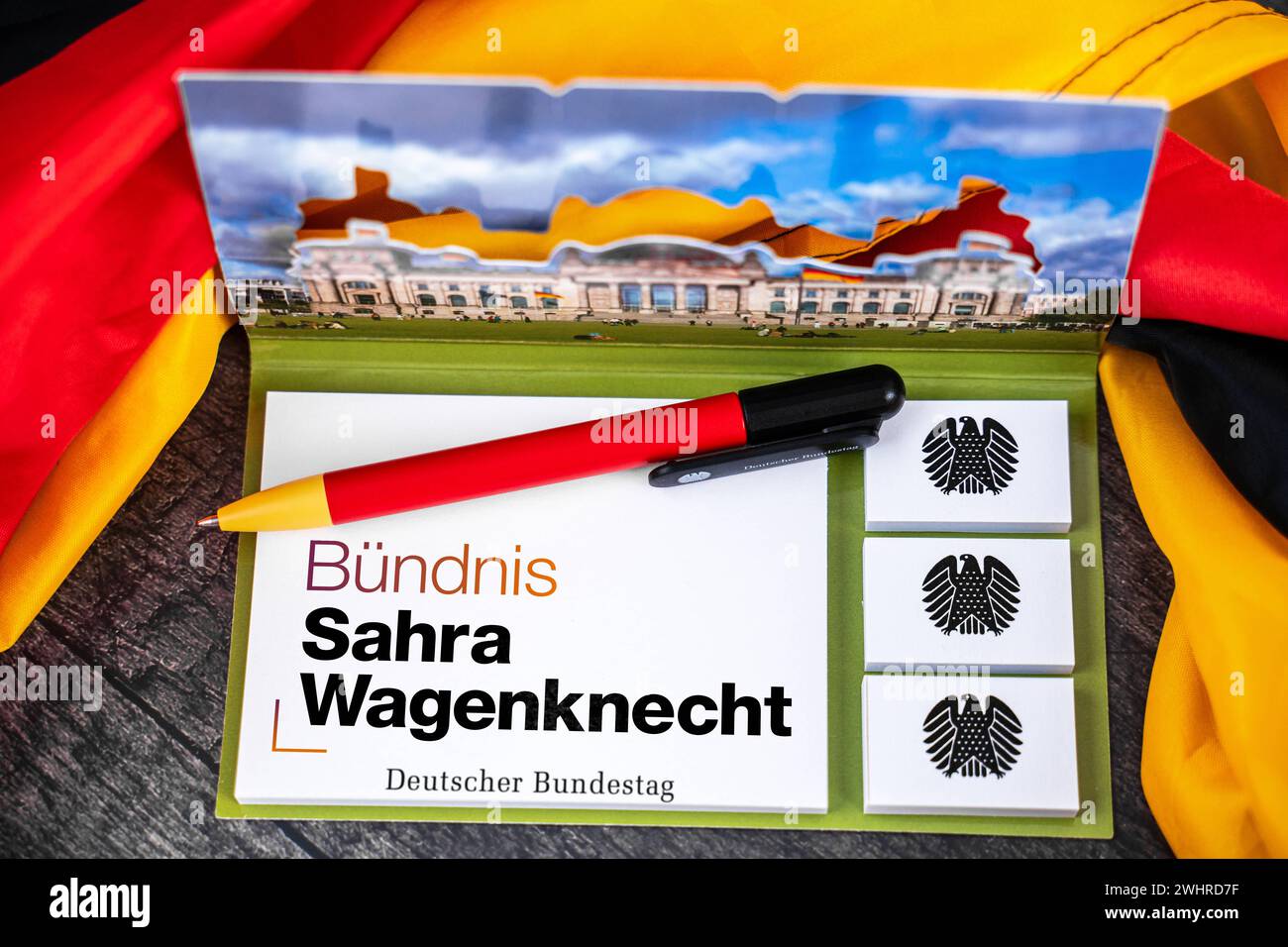 February 11, 2024: BSW, Alliance Sahra Wagenknecht party logo on a ...