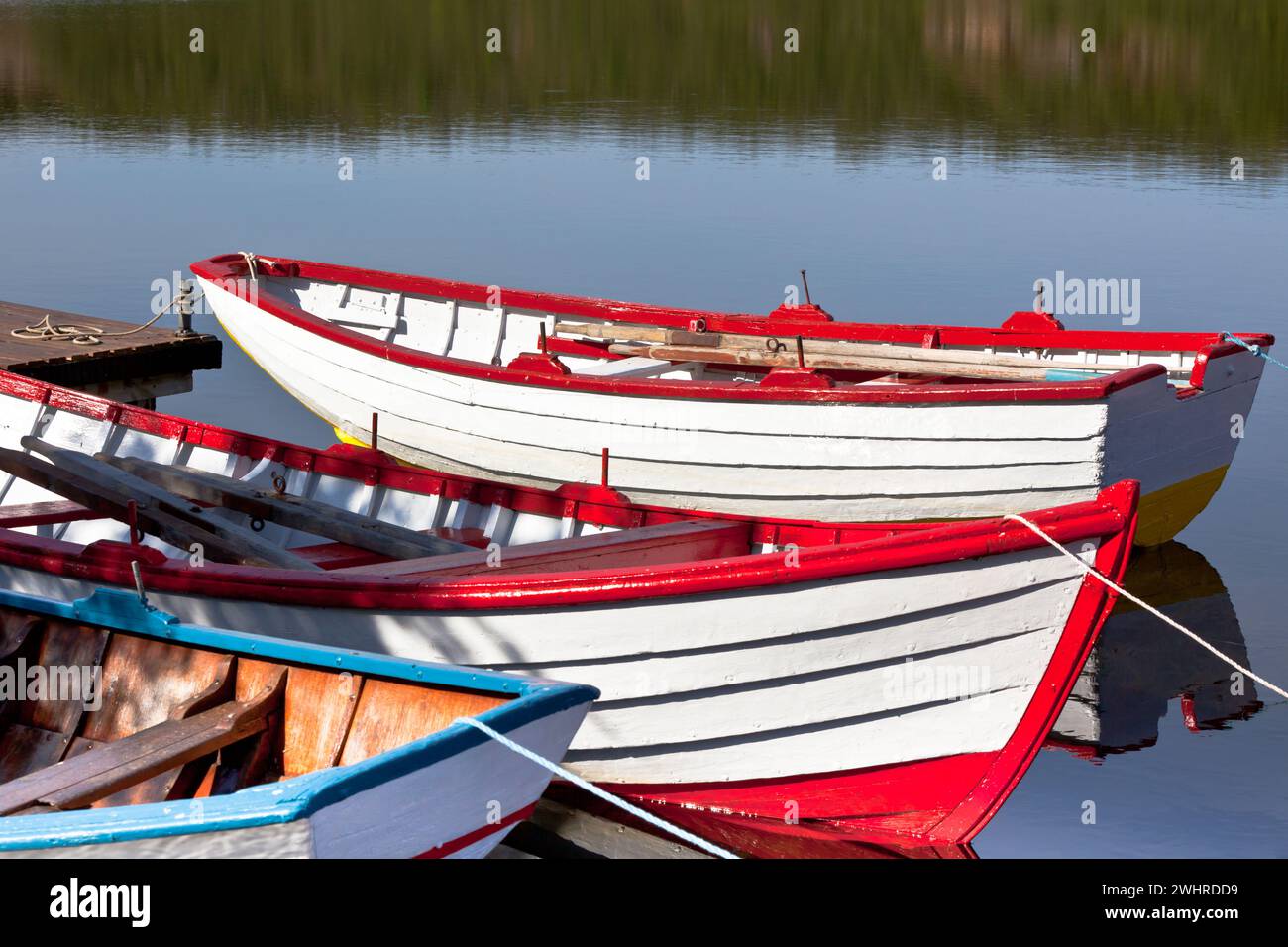 Floating Bright Wooden Boats Stock Photo - Alamy