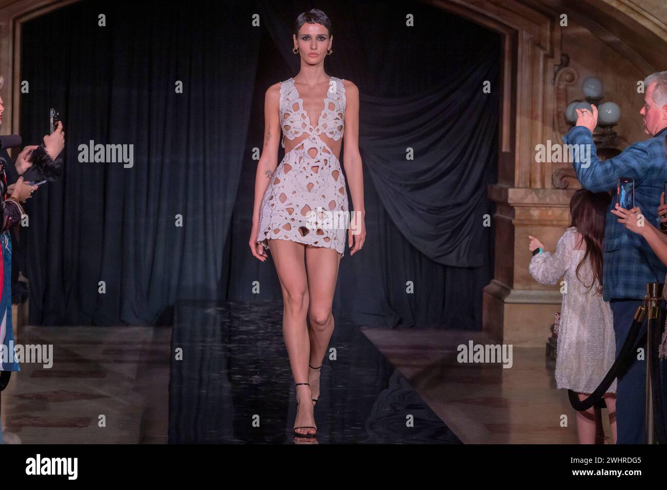 New York, United States. 10th Feb, 2024. A model walks the runway for ...