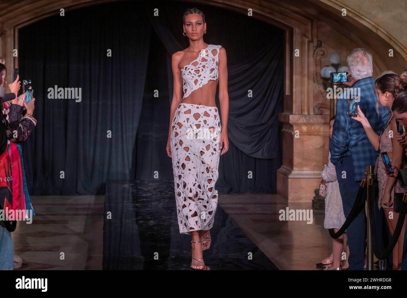 New York, United States. 10th Feb, 2024. A model walks the runway for ...