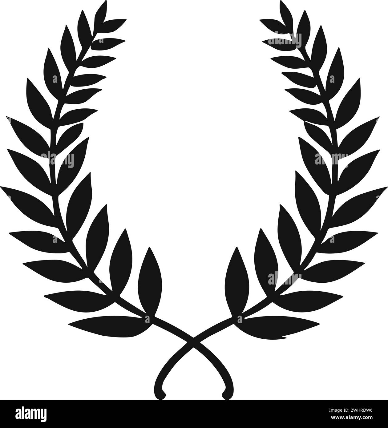 Stylized Black Laurel Wreath Vector, Achievement and Glory Symbol Stock ...