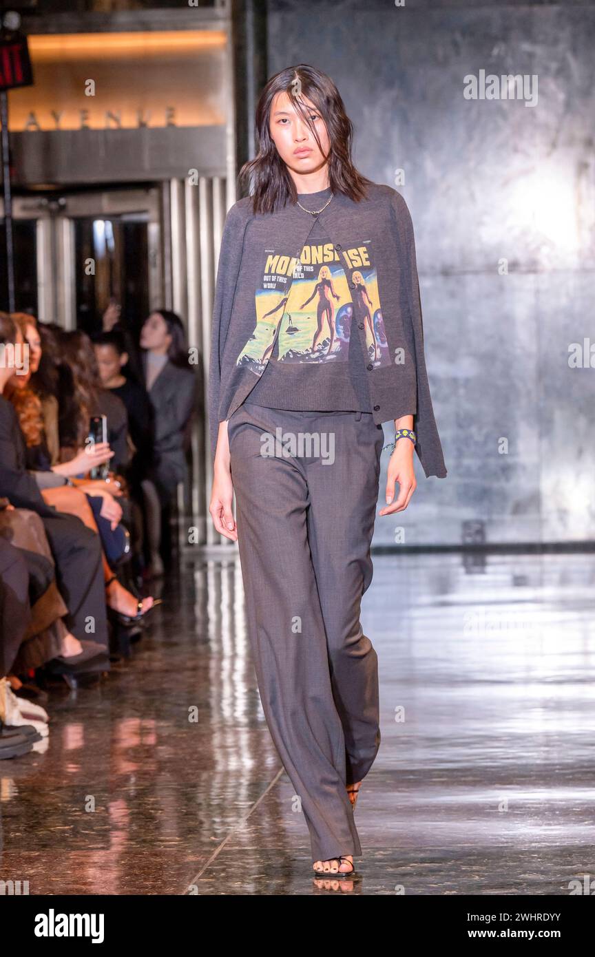 New York, United States. 10th Feb, 2024. A model walks the runway at ...