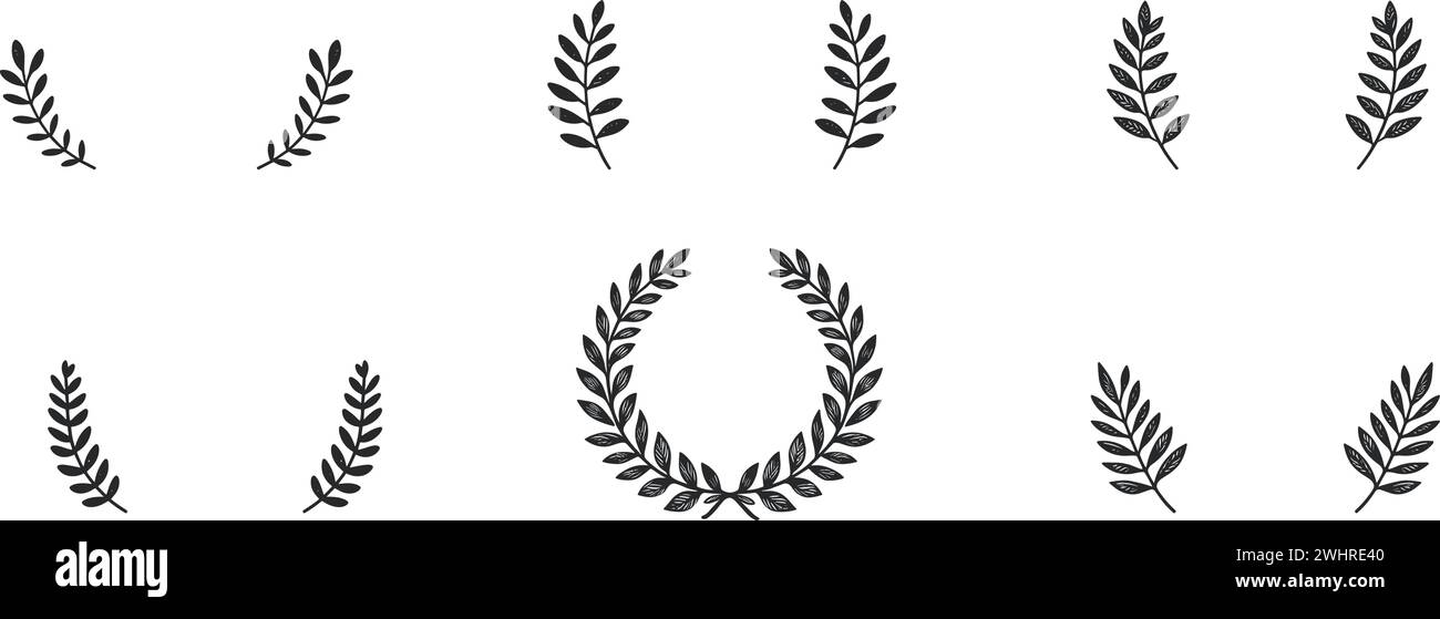 Comprehensive Laurel Wreath Vector Collection Stock Vector Image & Art ...