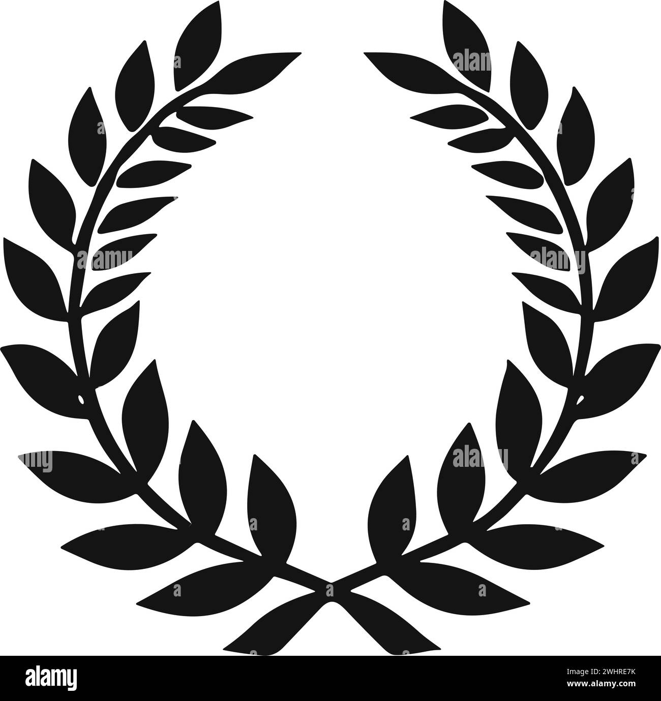 Black Laurel Wreath Vector - Traditional Award Symbol for ...