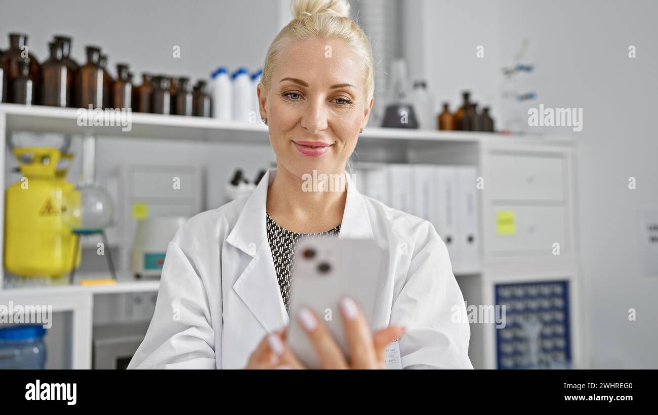 Radiant young blonde scientist hi-res stock photography and images - Alamy