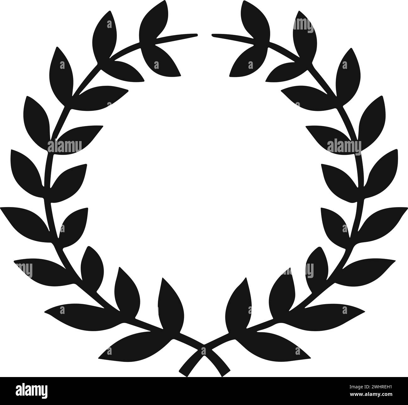 Classic Black Laurel Wreath Vector - Timeless Symbol of Victory and Honor Stock Vector Image ...