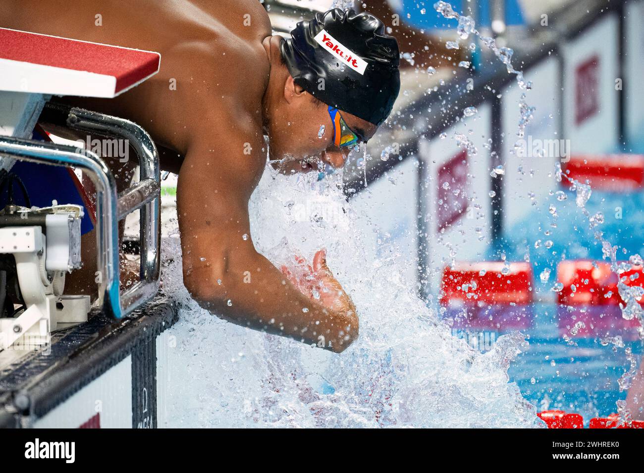 Muhammad Dwiky Raharjo of Indonesia competes in the swimming men's 100m ...