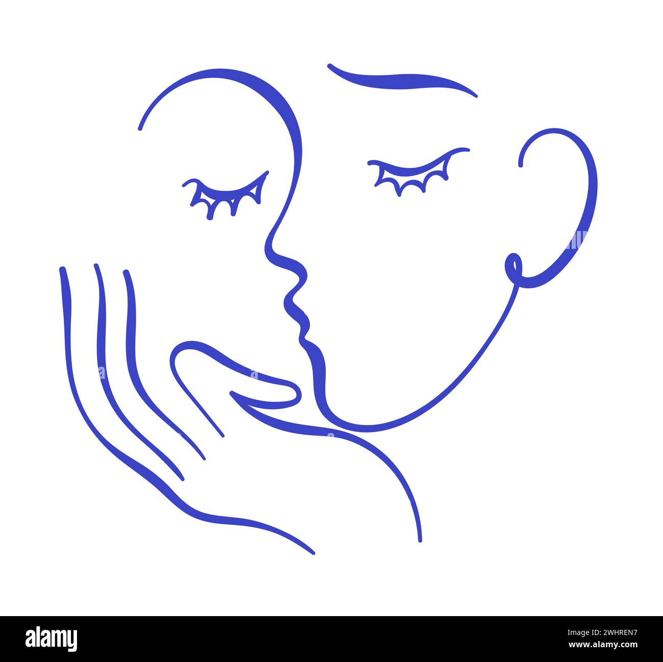 Continuous one line drawing abstract face Stock Vector Image & Art - Alamy