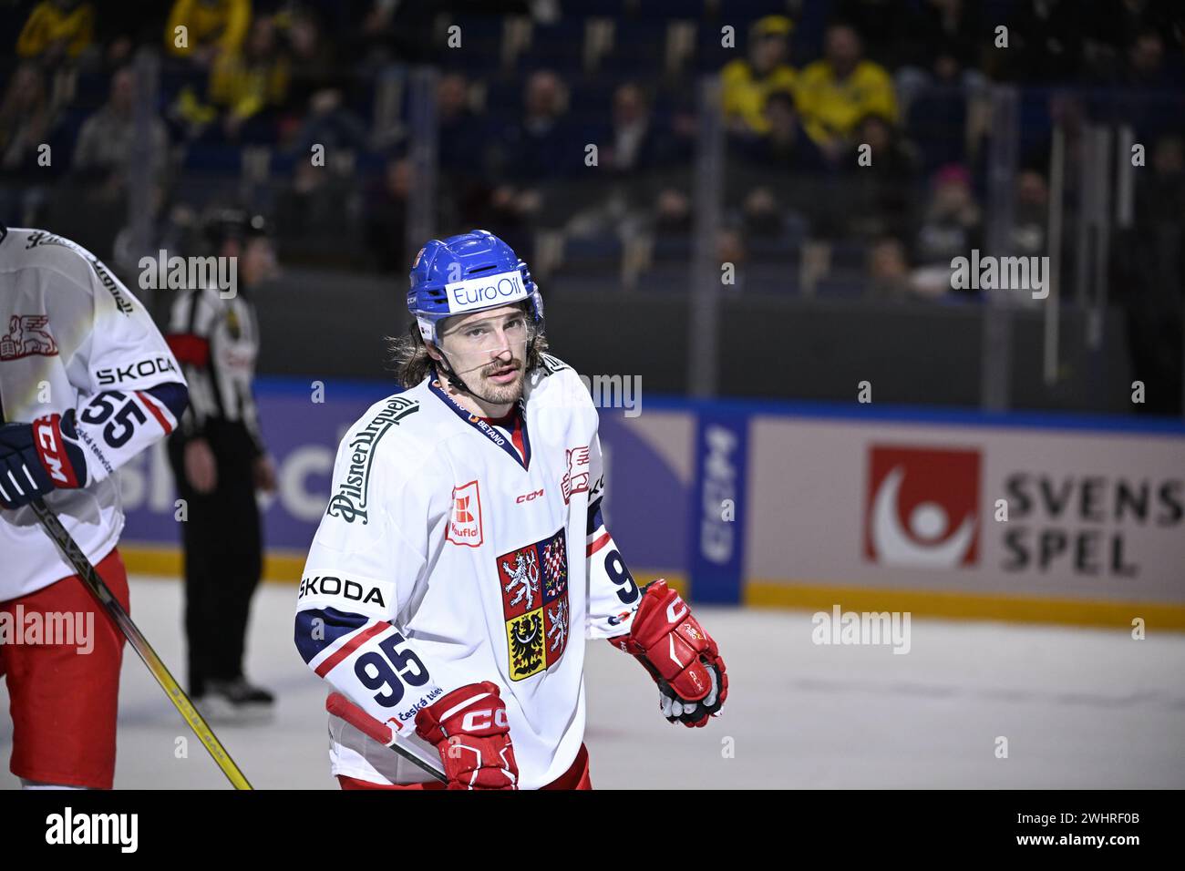 KARLSTAD, SWEDEN 20240211The Czech Republic's Daniel Vozenilek scores 3-5 during Sunday's ice ...