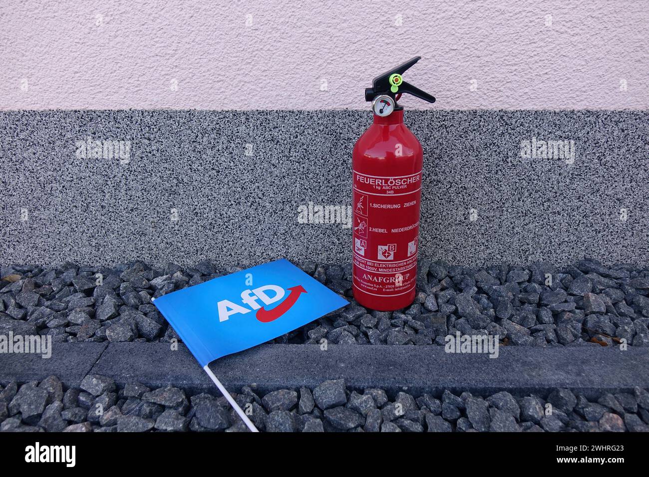 AfD und Feuerlöscher AfD und Feuerlöscher, 10.02.2024, Borkwalde ...