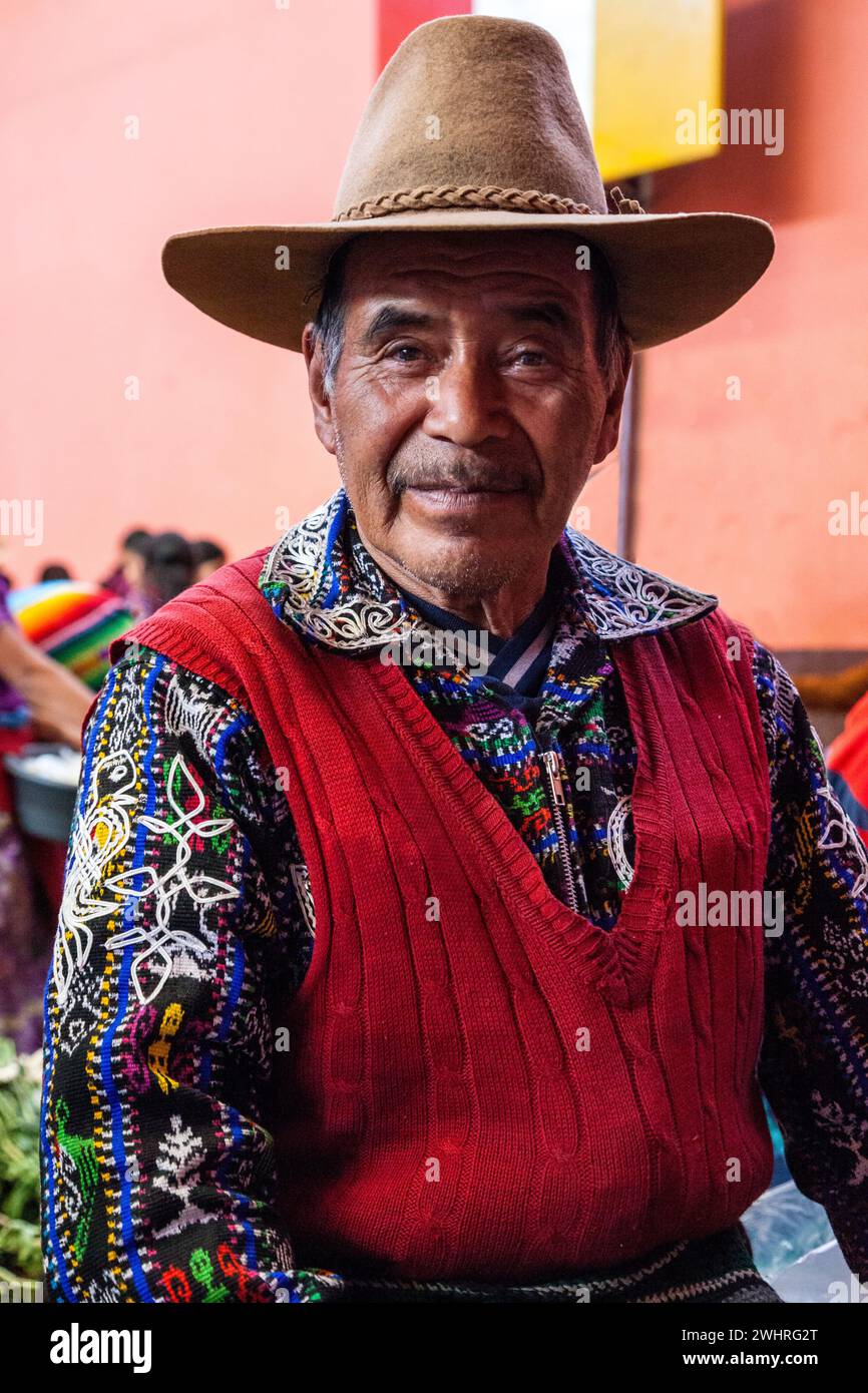 Chichicastenango, Guatemala. Quiche (Kiche, K'iche') Man in Indoor ...