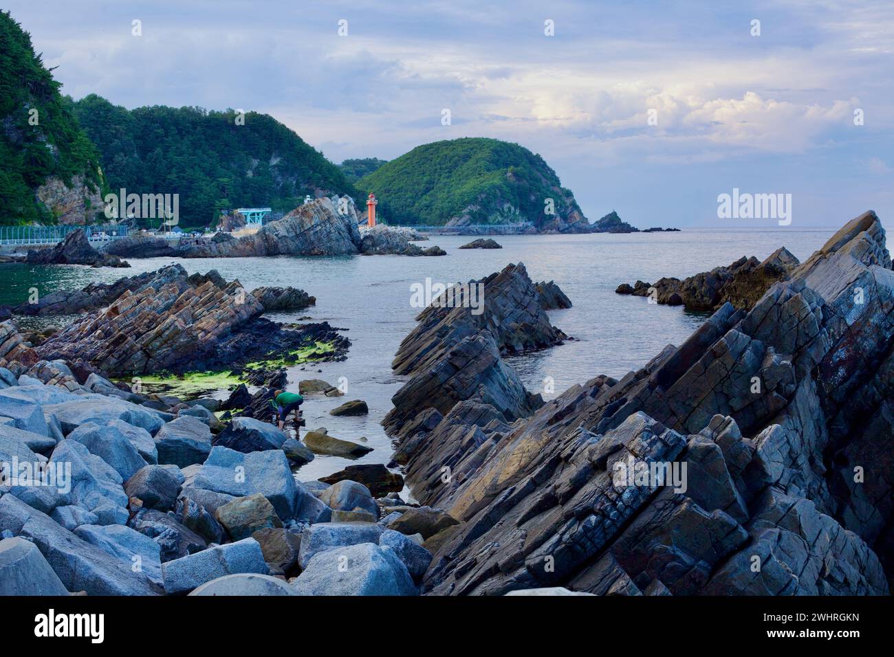 Gangneung City, South Korea - July 29th, 2019: Angular rocks in the ...