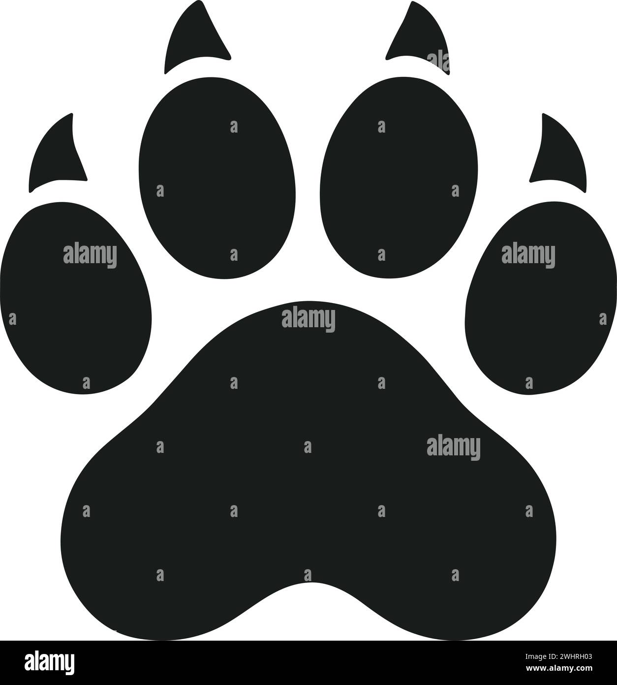 Minimalist Dog Paw Print with Shadow Effect Stock Vector Image & Art ...