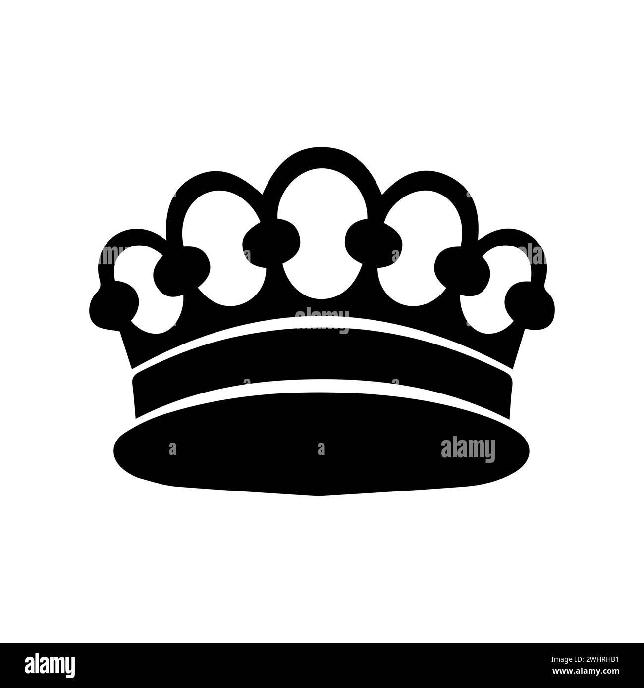 Crown Icon. Black silhouette of a royal crown. Vector illustration ...