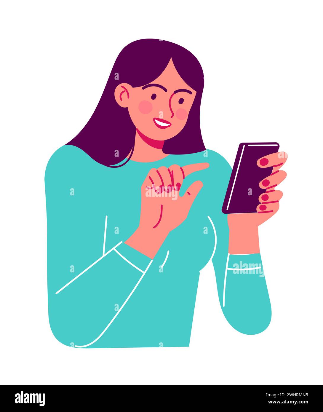 Woman using smartphone app Stock Vector Images - Alamy