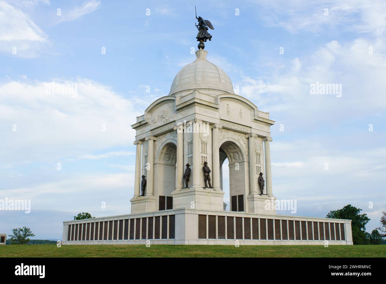 Pennsylvania Monument, Gettysburg National Park, Pennsylvania Stock ...